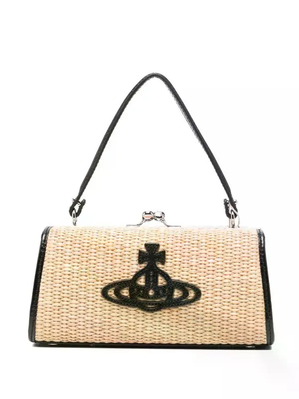 VIVIENNE WESTWOOD Orb-detail Clutch - Neutrals