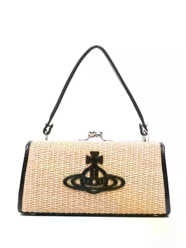 VIVIENNE WESTWOOD Orb-detail Clutch - Neutrals
