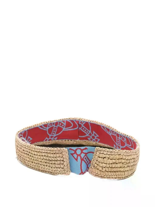 VIVIENNE WESTWOOD Orb Raffia Visor - Neutrals