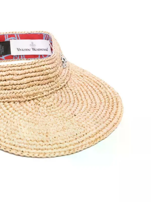 VIVIENNE WESTWOOD Orb Raffia Visor - Neutrals