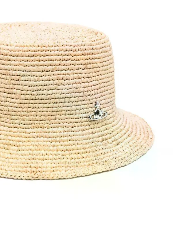 VIVIENNE WESTWOOD Orb Raffia Bucket Hat - Neutrals