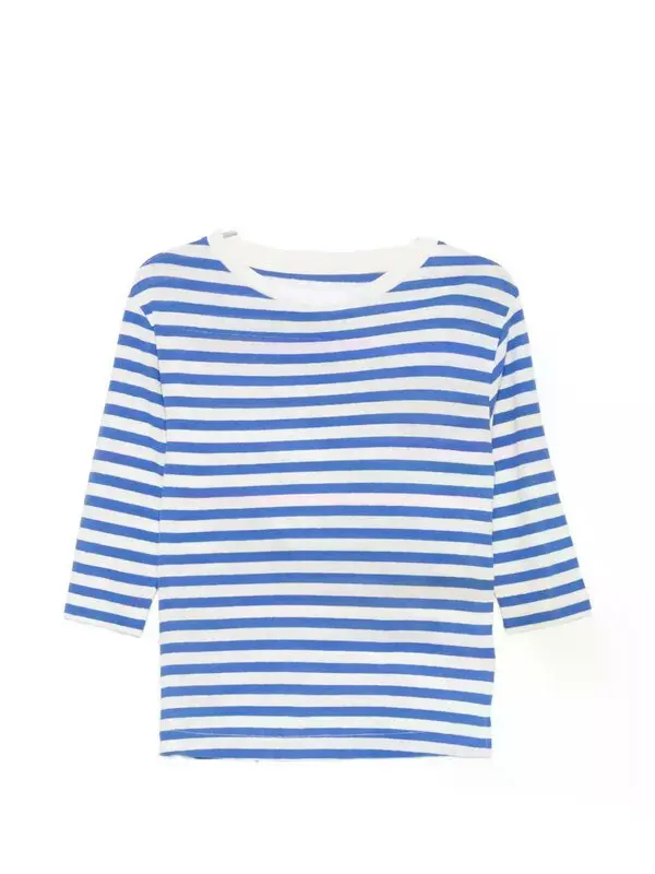 Majestic Filatures Striped Boat-neck Top - Blue