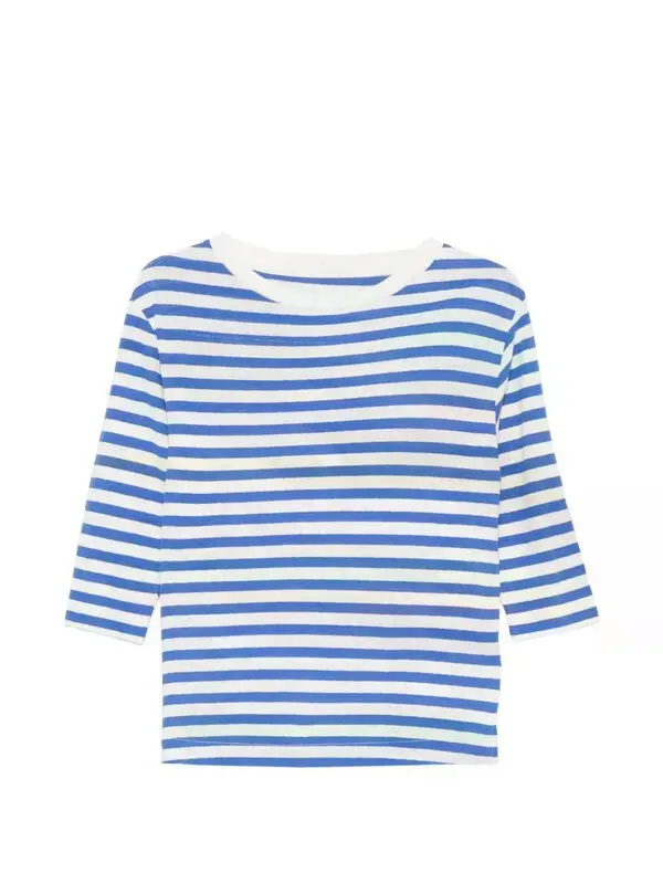 Majestic Filatures Striped Boat-neck Top - Blue