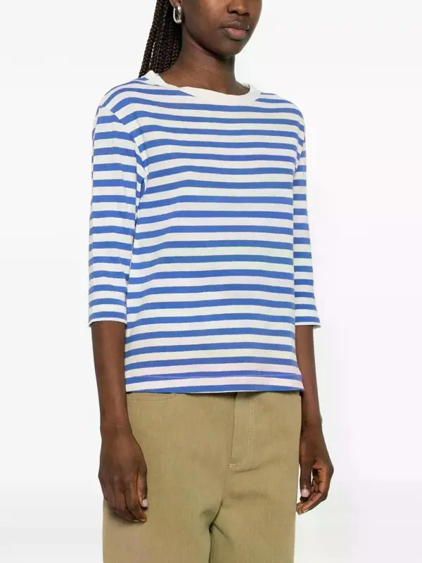 Majestic Filatures Striped Boat-neck Top - Blue
