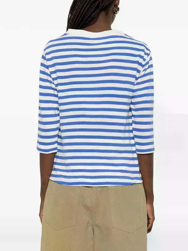 Majestic Filatures Striped Boat-neck Top - Blue