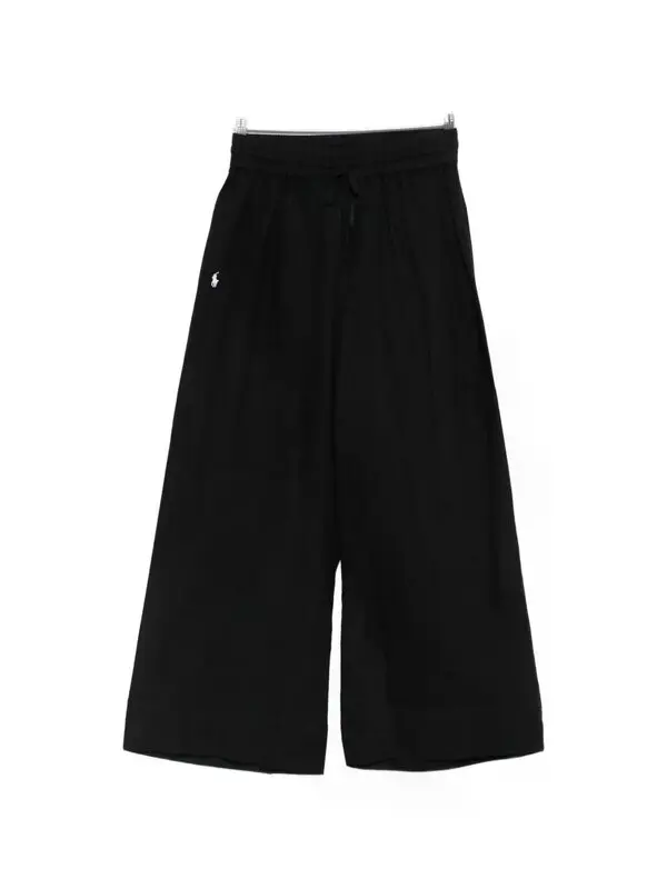 Polo Ralph Lauren Drawstring Embroidered-logo Trousers - Black