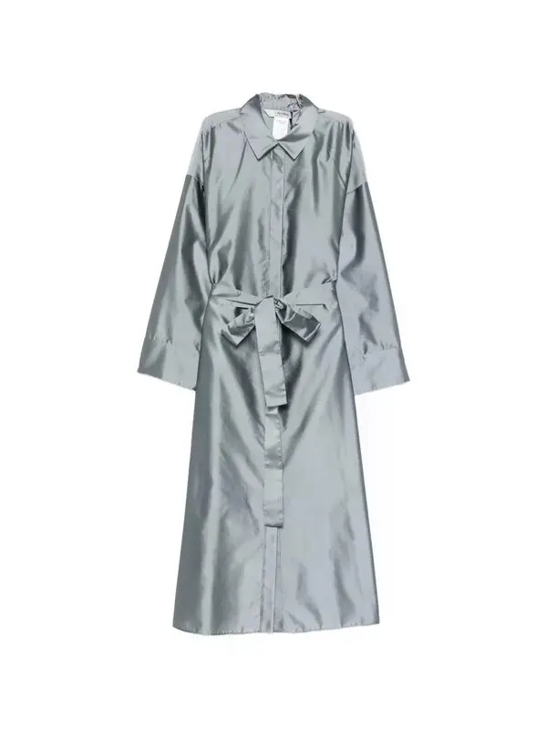 Max Mara Anna Tie-waist Maxi Shirt Dress - Grey