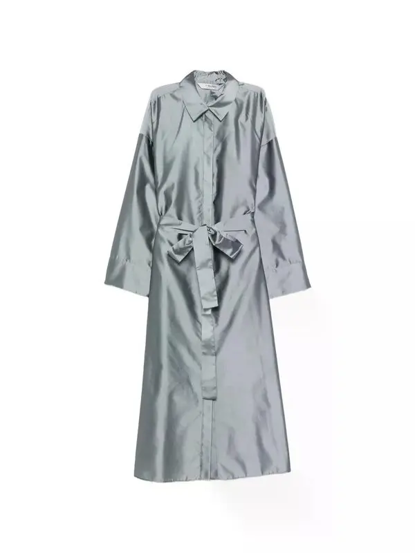 Max Mara Anna Tie-waist Maxi Shirt Dress - Grey