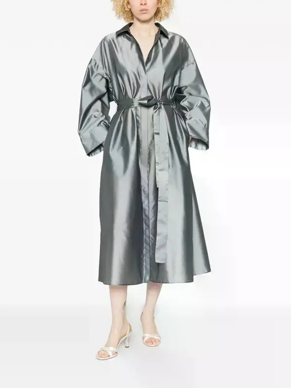 Max Mara Anna Tie-waist Maxi Shirt Dress - Grey