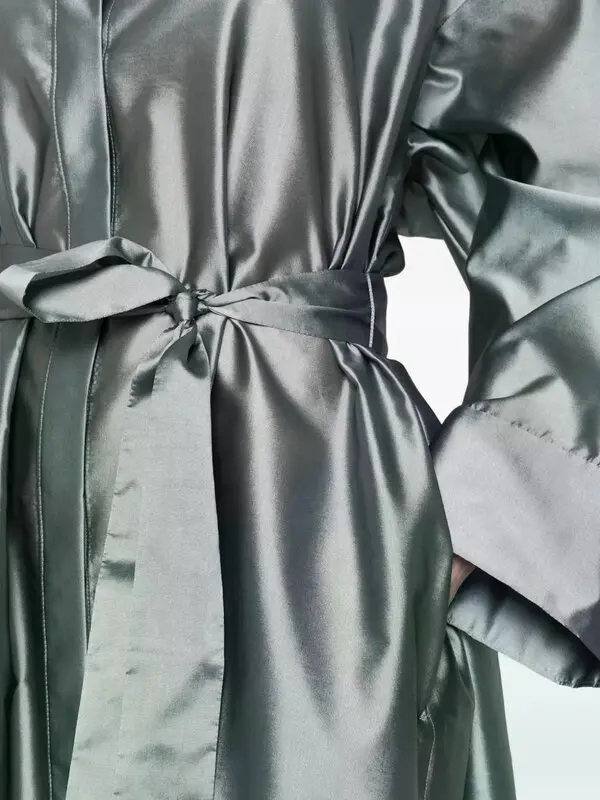 Max Mara Anna Tie-waist Maxi Shirt Dress - Grey