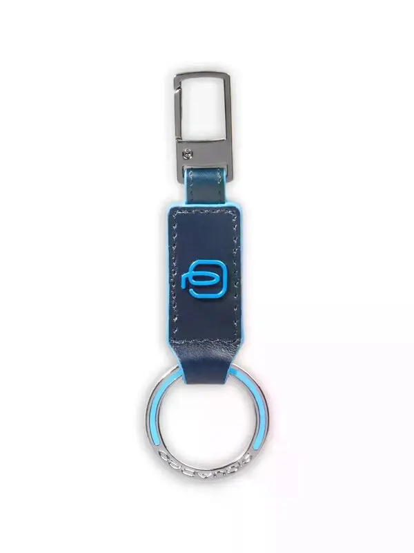 PIQUADRO Carabiner Leather Keyring - Blue