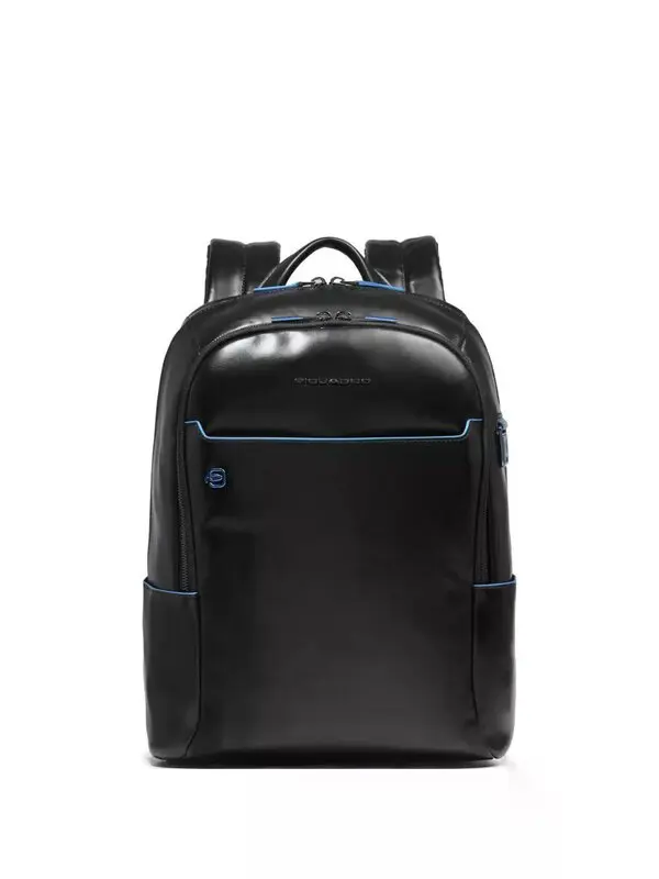 PIQUADRO Leather Laptop Backpack - Black