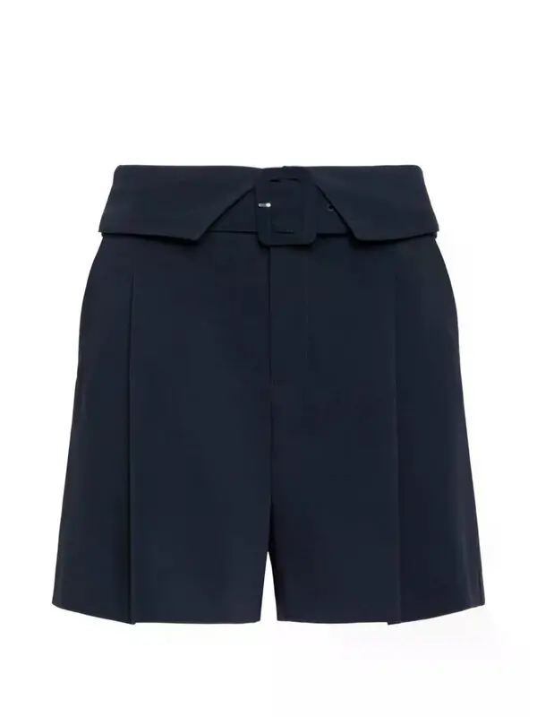 Cinq À Sept Lorena Belted-pleated Short - Blue