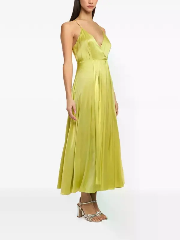 Cinq À Sept V-neck Pleated Dress - Green