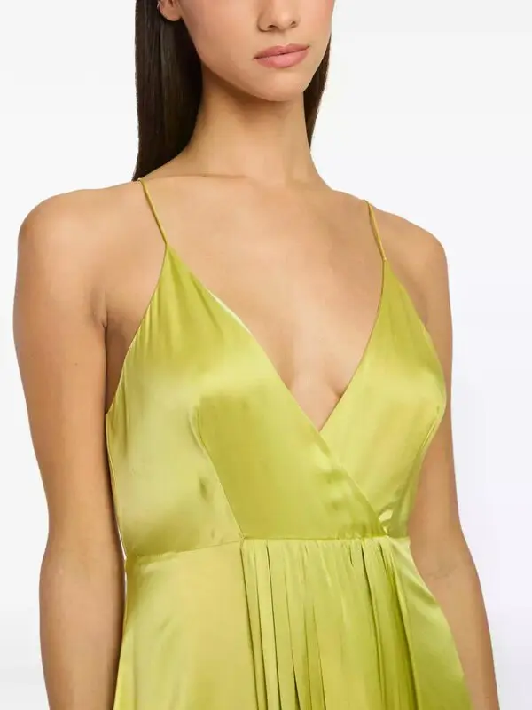 Cinq À Sept V-neck Pleated Dress - Green