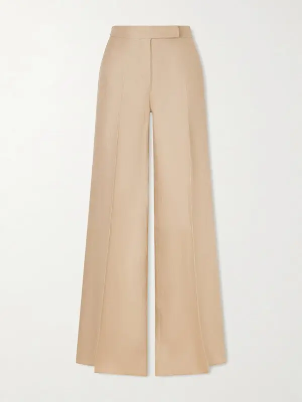 Max Mara Big Linen Wide-leg Pants - Neutrals