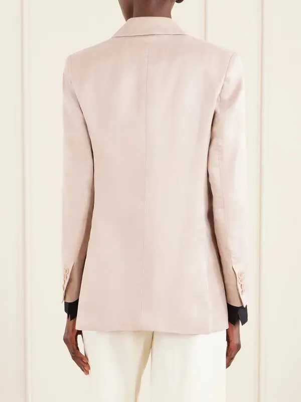 Max Mara Double-breasted Silk-satin Blazer