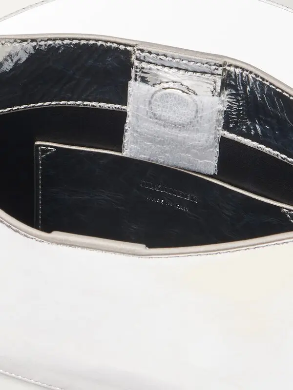 JIL SANDER Otto Small Metallic-leather Shoulder Bag - Gray