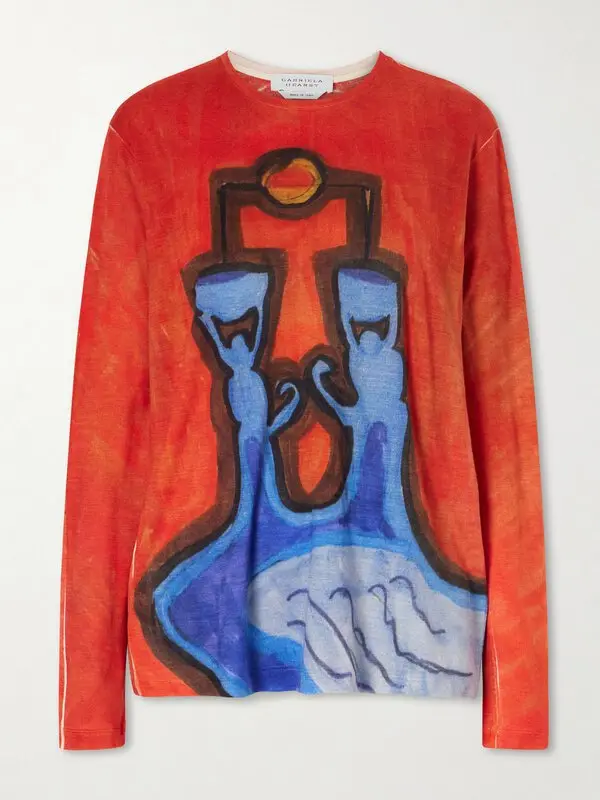 Gabriela Hearst Isaro Printed Cashmere Sweatshirt