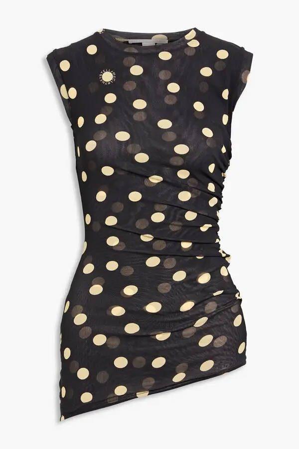 Stella McCartney Polka Dot Mesh Top - Black