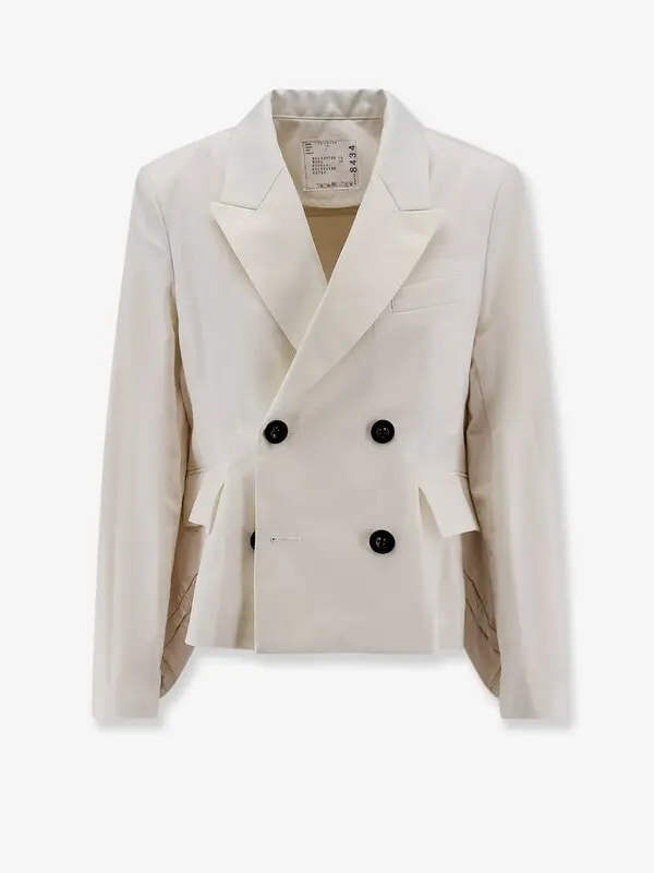 Sacai Blazer With Denim Insert - White