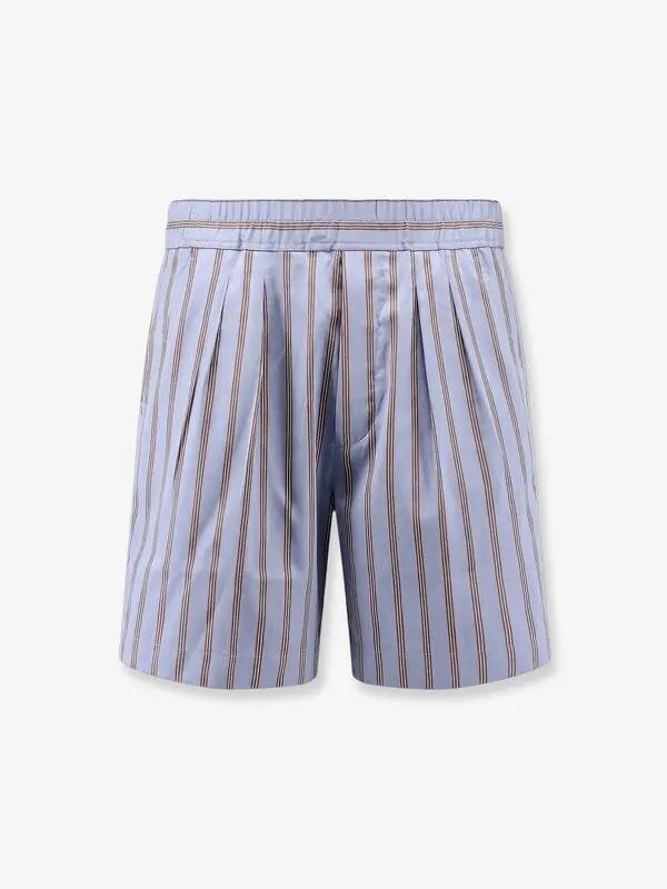 TOM FORD Silk Striped Bermuda - Blue