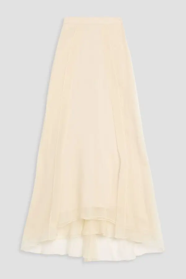 Brunello Cucinelli Layered Silk-organza Maxi Skirt - Cream