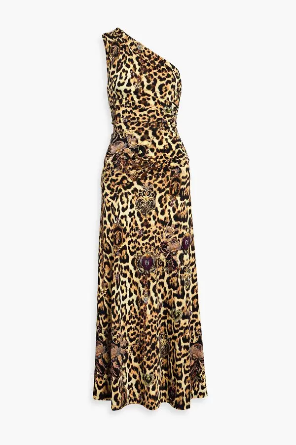 Camilla One-shoulder Leopard-print Jersey Maxi Dress - Animal Print