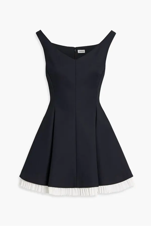 Simkhai Dorothie Poplin-trimmed Cady Mini Dress - Black