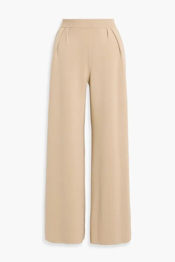 Max Mara Pleated Wool Wideleg Pants - Beige