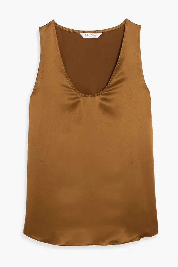 Max Mara Filly Silksatin Top - Light Brown