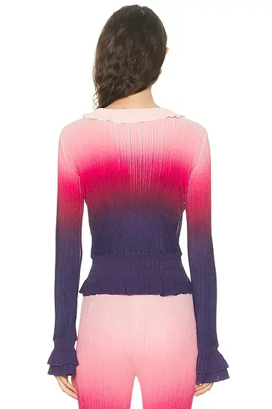 Casablanca Ruffle Trim Knit Top