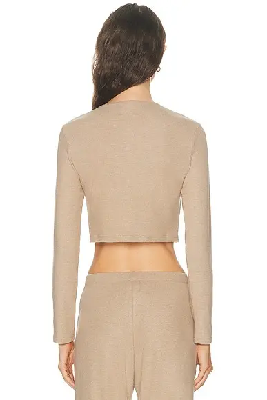 LESET Lauren Crop Cardigan - Sable