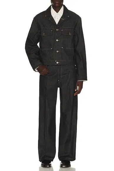 LEMAIRE Studded Denim Trucker Jacket