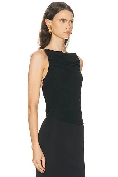 Cult Gaia Isiah Ruched Jersey Top - Black