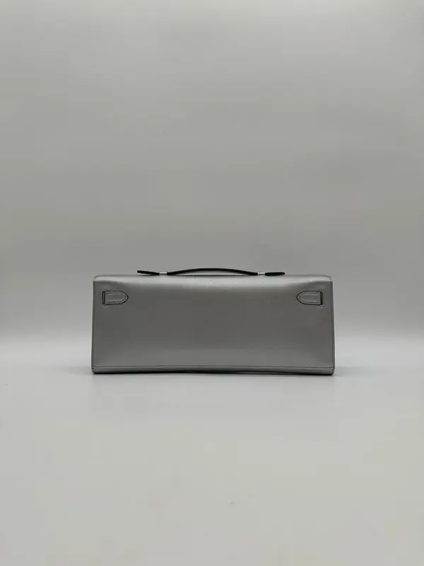 Hermès Kelly Clutch Chevre Palladium Hardware - Argent