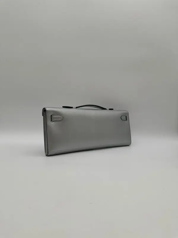 Hermès Kelly Clutch Chevre Palladium Hardware - Argent