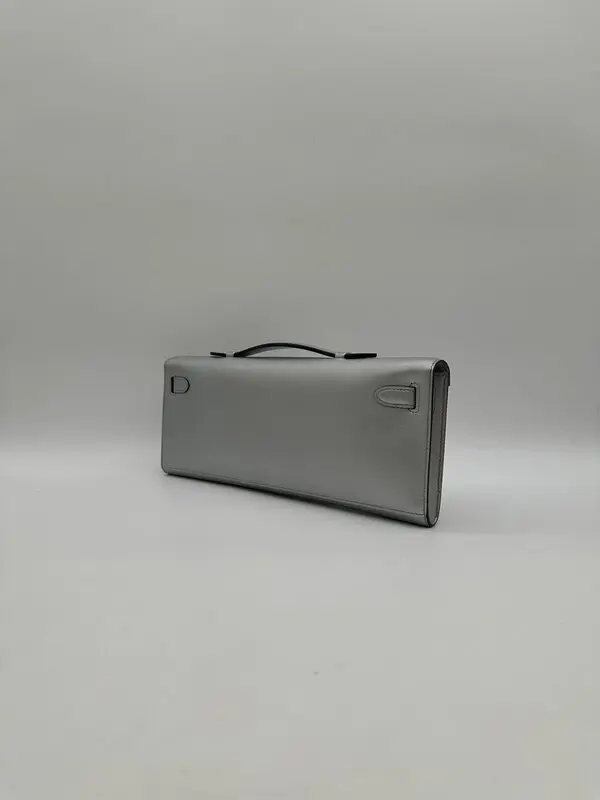 Hermès Kelly Clutch Chevre Palladium Hardware - Argent