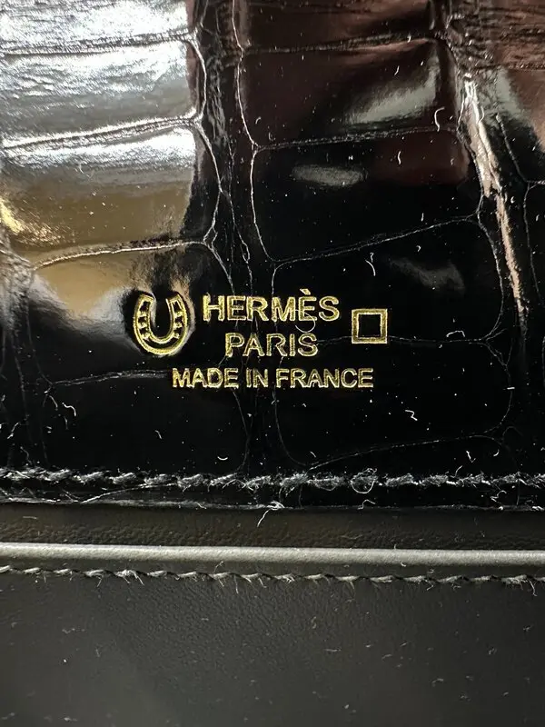 Hermès Kelly Hss /graphite Shiny Alligator Gold Hardware - Black