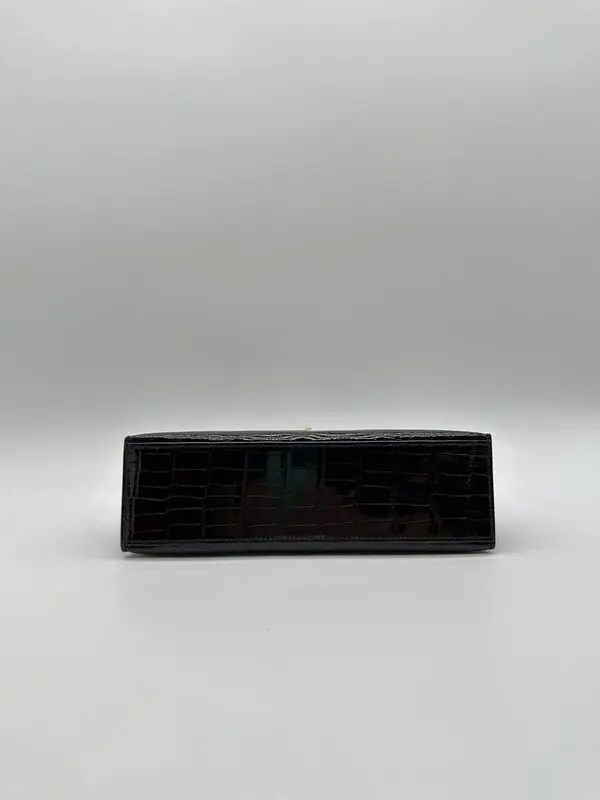 Hermès Kelly Hss /graphite Shiny Alligator Gold Hardware - Black