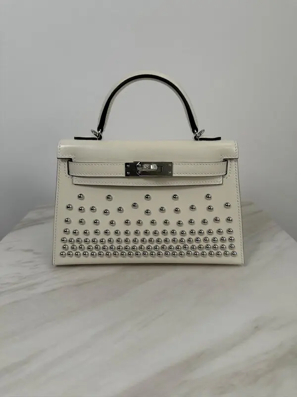 Hermès Mini Kelly Cloute - White