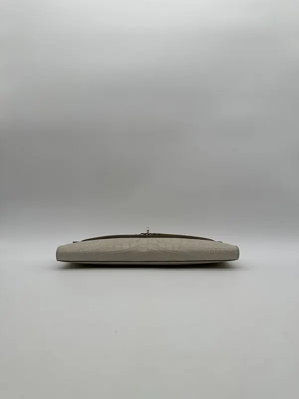 Hermès Kelly Alligator Clutch - White
