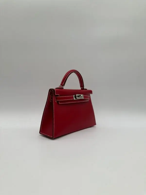 Hermès Mini Kelly Rouge Piment Box Leather - Red