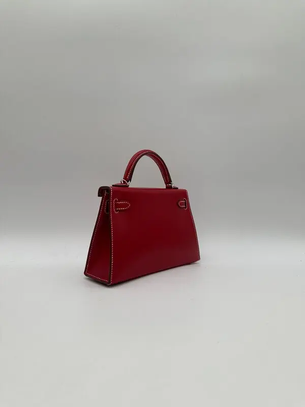 Hermès Mini Kelly Rouge Piment Box Leather - Red