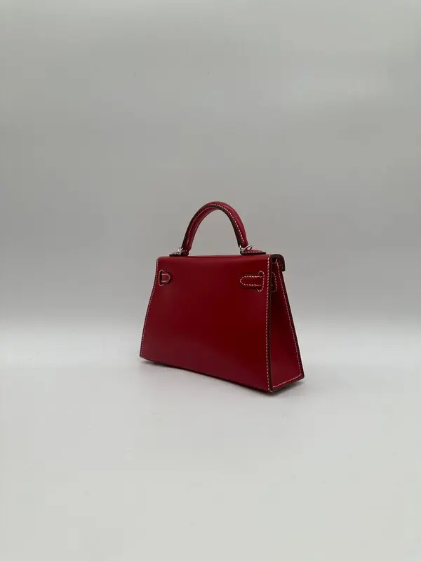 Hermès Mini Kelly Rouge Piment Box Leather - Red