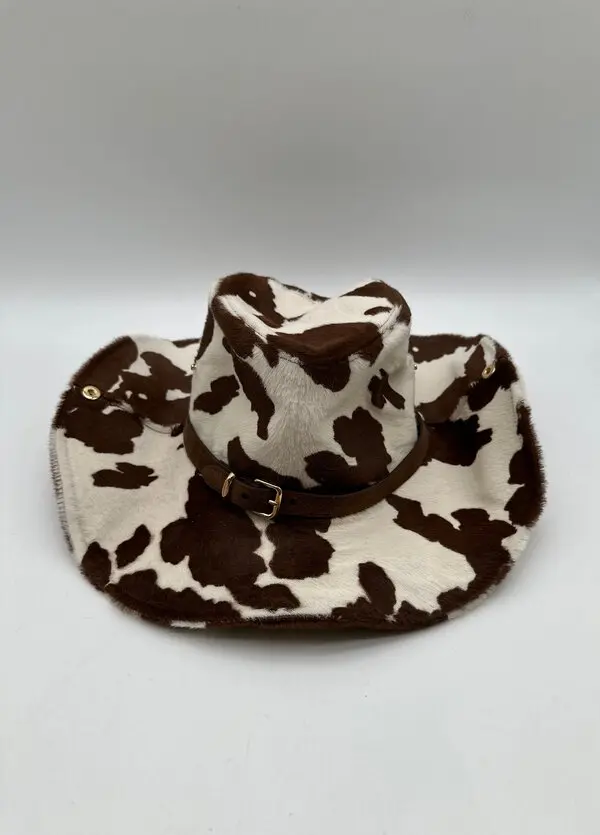 Miu Miu Printed Leather Cowboy Hat White/burnt Sienna - Multi