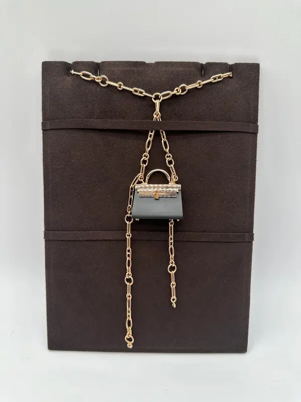Hermès Précieux Kelly Long Pendant 49d 0.47ct - Noir