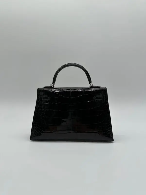 Hermès Mini Kelly Alligator Handbag - Black