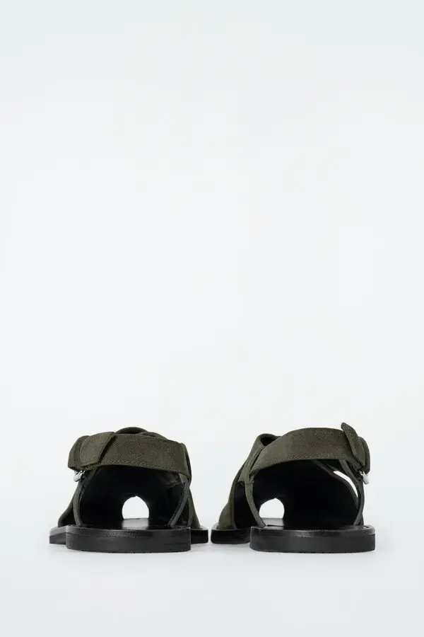 Cos Crossover Suede Slingback Sandals
