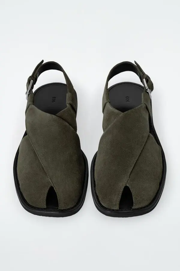 Cos Crossover Suede Slingback Sandals